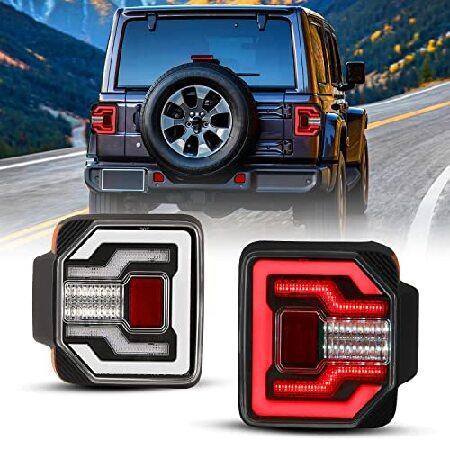 CPW LED Tail Lights Assembly for 2018-2022 Jeep Wrangler JL ＆ JLU, Functional Rear Brake Lamp ...