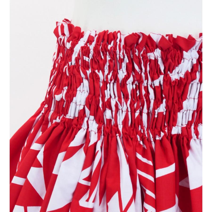 フラダンス パウスカート シングル73cm丈 ホワイト×レッド 2997 : emika - 通販 - Yahoo!ショッピング