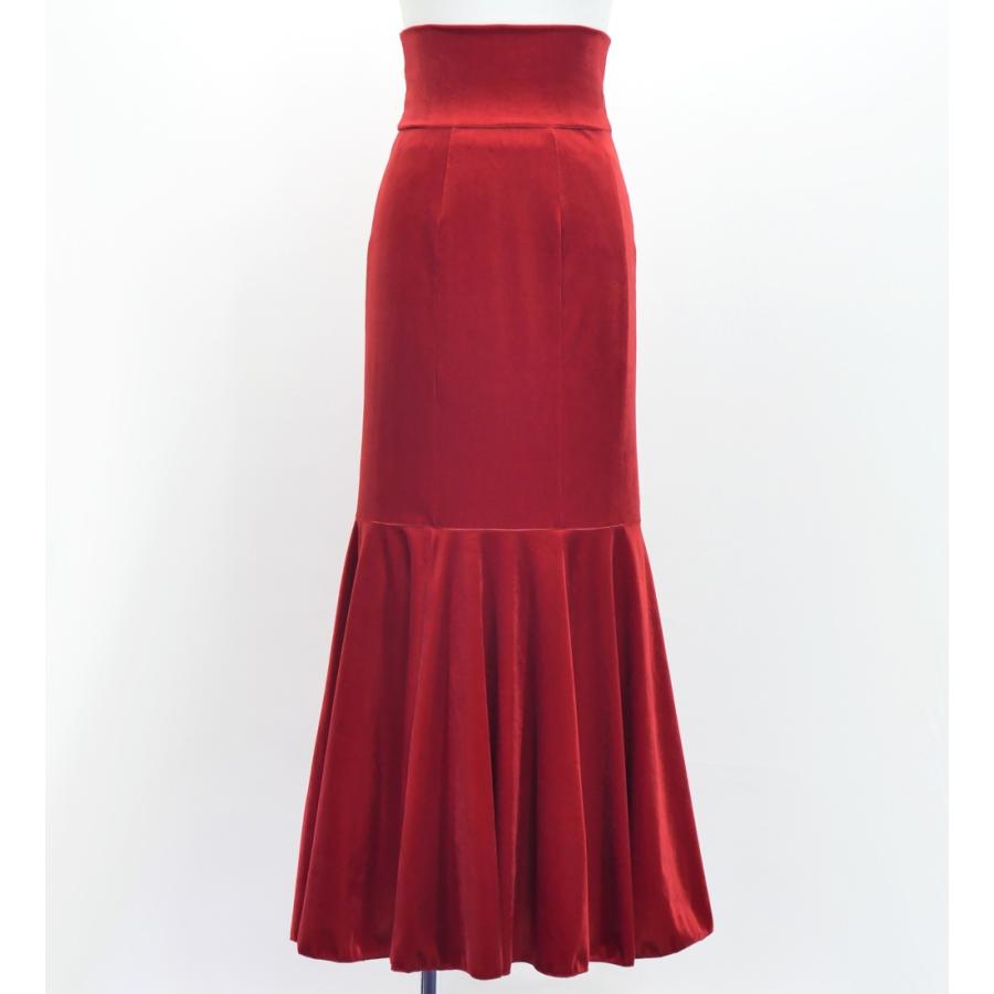 フラメンコ ハイウエストマーメイドスカート ダークレッド2 FS-34 : emika - 通販 - Yahoo!ショッピング