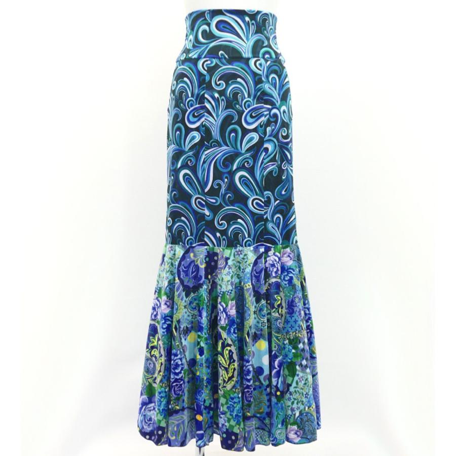 フラメンコ ハイウエストマーメイドスカート ペイズリー ブルー FS-40 : emika - 通販 - Yahoo!ショッピング