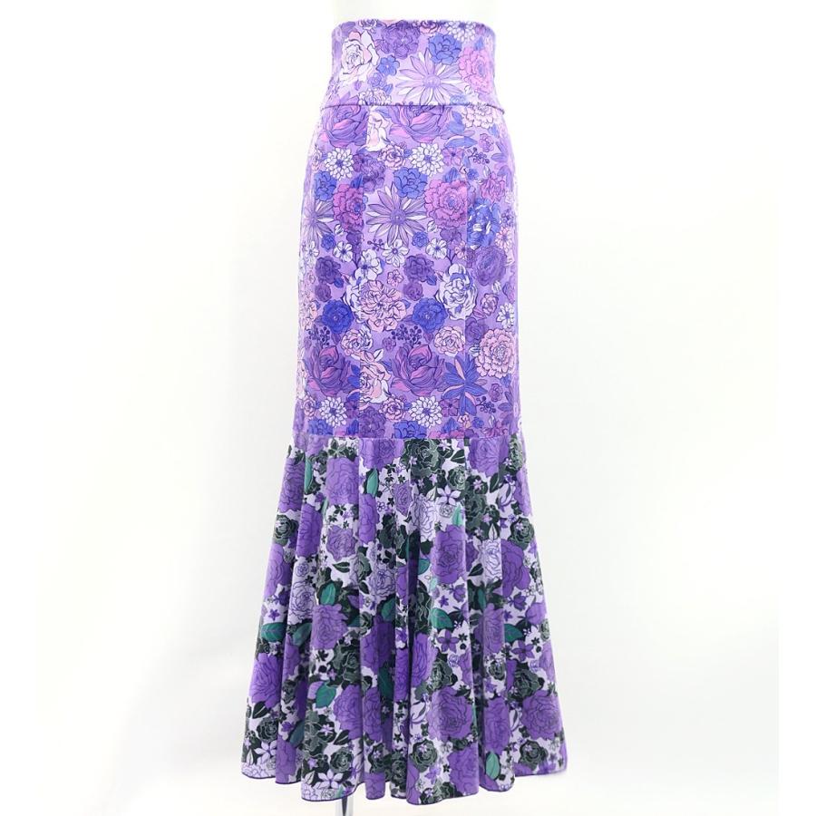 フラメンコ ハイウエストマーメイドスカート ローズ パープル FS-43 : emika - 通販 - Yahoo!ショッピング