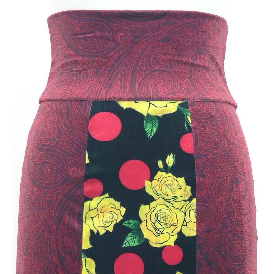 フラメンコ ハイウエストマーメイドスカート ペイズリー×ローズ×水玉 ワイン S-Lサイズ FS-47 : emika - 通販 - Yahoo!ショッピング