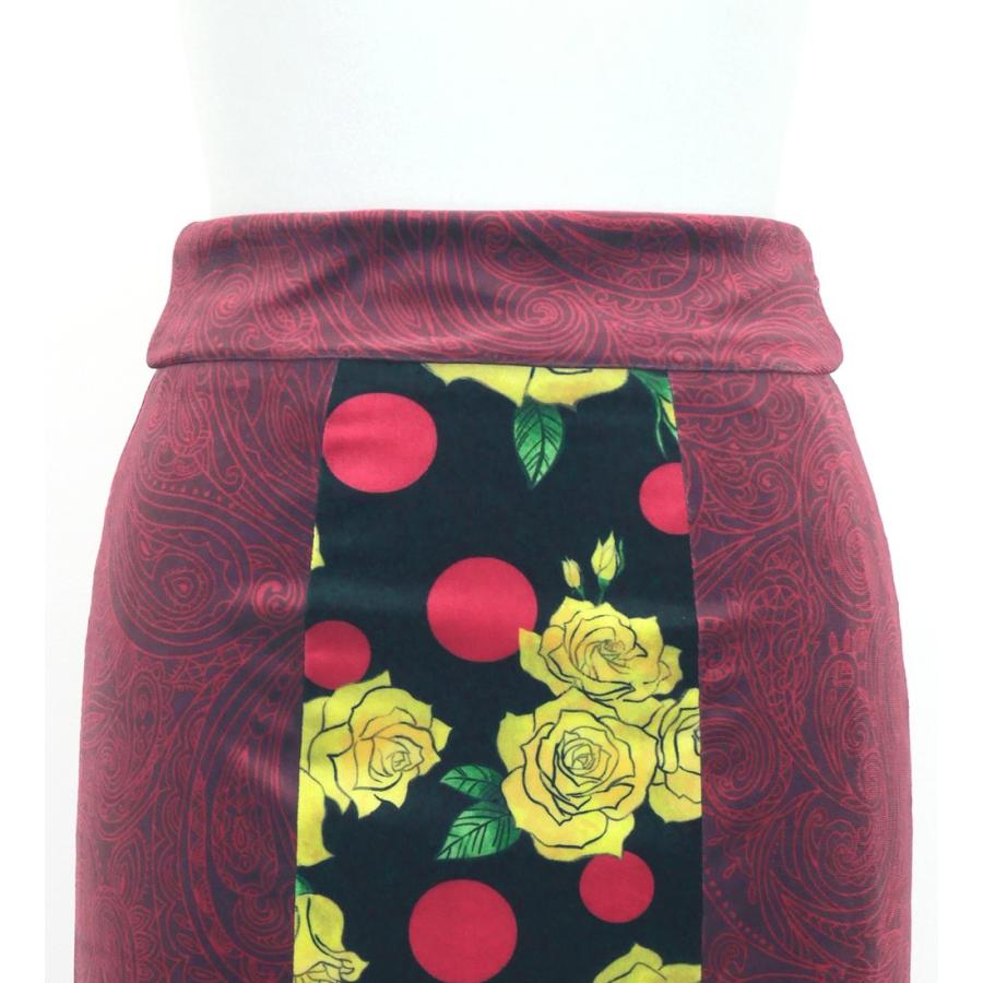 フラメンコ ハイウエストマーメイドスカート ペイズリー×ローズ×水玉 ワイン S-Lサイズ FS-47 : emika - 通販 - Yahoo!ショッピング