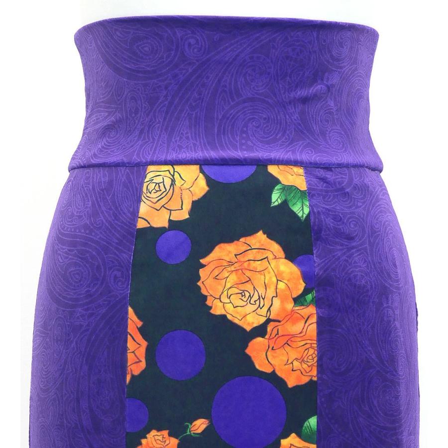 フラメンコ ハイウエストマーメイドスカート ペイズリー×ローズ×水玉 パープル S-Lサイズ FS-48 : emika - 通販 - Yahoo!ショッピング