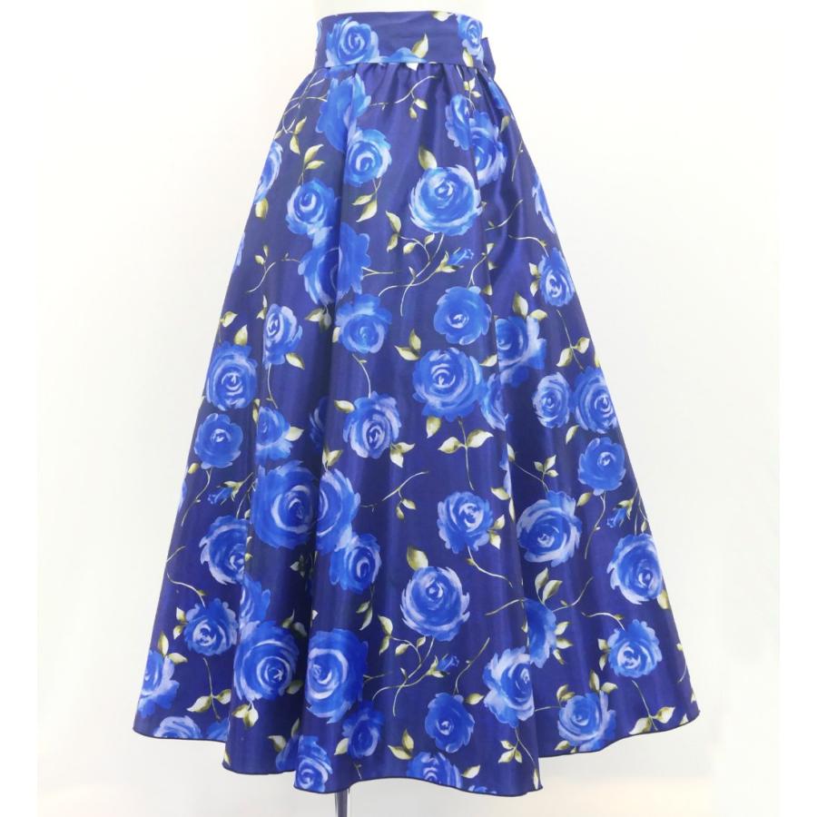 フラメンコ ロングサーキュラースカート ローズ ブルー FS-61 : emika - 通販 - Yahoo!ショッピング
