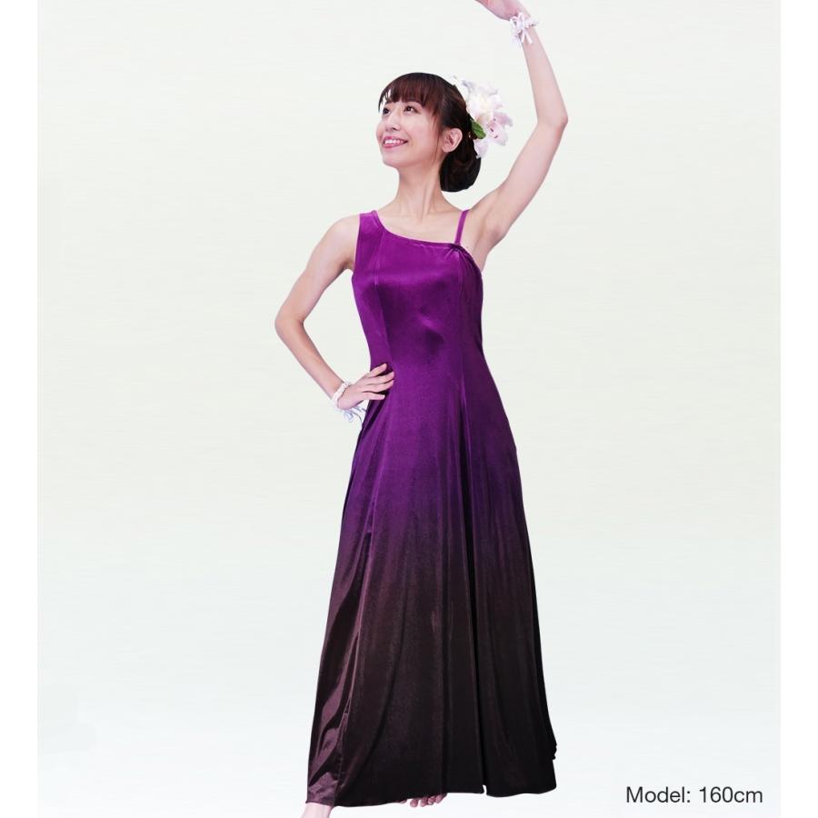 フラドレス [S・M・Lサイズ] グラデーション ワンショルダー パープル×ブラウン J2347pubr :J2347pubr:emika - 通販 - Yahoo!ショッピング