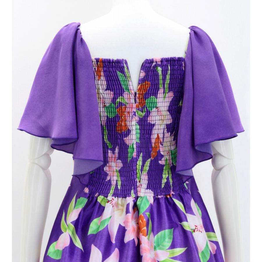 フラドレス [S・M・Lサイズ] フレア袖 ロング丈 リリー パープル J2874pu :J2874pu:emika - 通販 - Yahoo!ショッピング