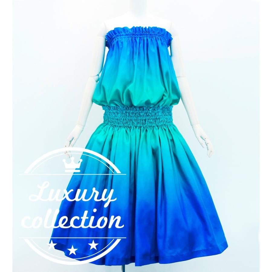 フラダンス シャンタン パウスカート＆チューブトップ セット ブルー×ブルー J3098blbl :J3098blbl:emika - 通販 - Yahoo!ショッピング