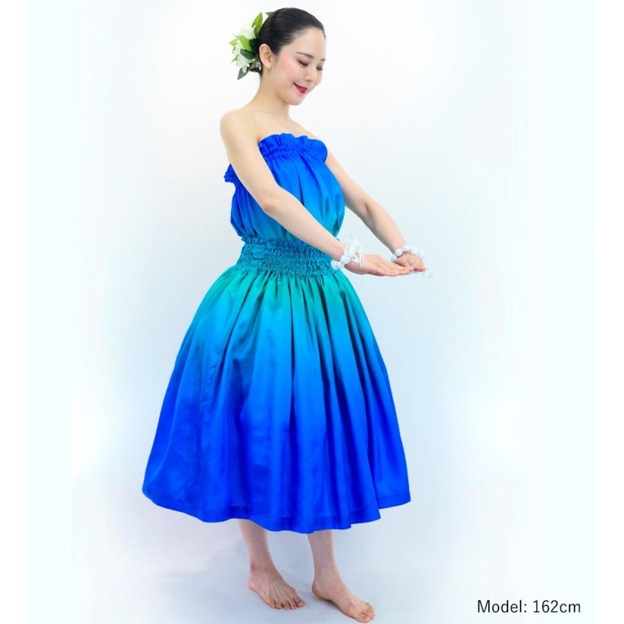 フラダンス シャンタン パウスカート＆チューブトップ セット ブルー×ブルー J3098blbl :J3098blbl:emika - 通販 - Yahoo!ショッピング