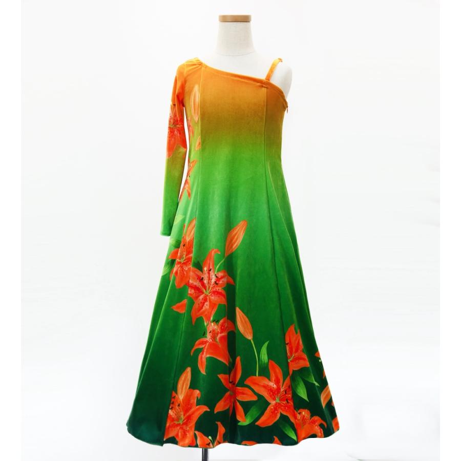 フラドレス ケイキ [140] ワンショルダー ロングスリーブ リリー オレンジ×グリーン Jp105orgr140 :Jp105orgr140:emika - 通販 - Yahoo!ショッピング