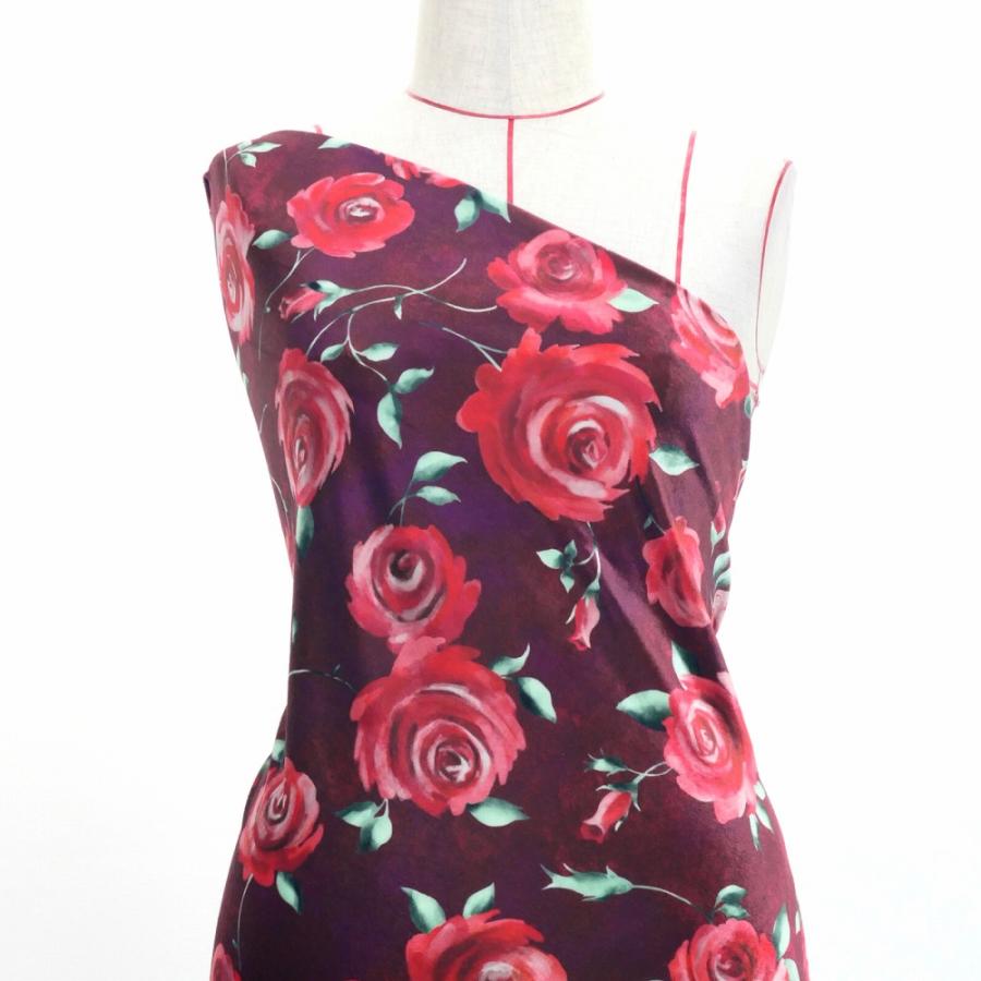 フラメンコ生地 ローズ柄 コシボ・シャンタン・ストレッチベロア選べる生地 ワイン KF-193-WI 3-5営業日後発送 : emika - 通販 - Yahoo!ショッピング