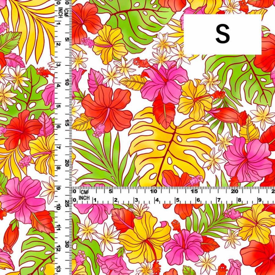 ハワイアン生地 ハイビスカス柄 コシボ・シャンタン・ストレッチベロア選べる生地 ホワイト×レッド KH-636-WHRD 3-5営業日後発送 : emika - 通販 - Yahoo!ショッピング
