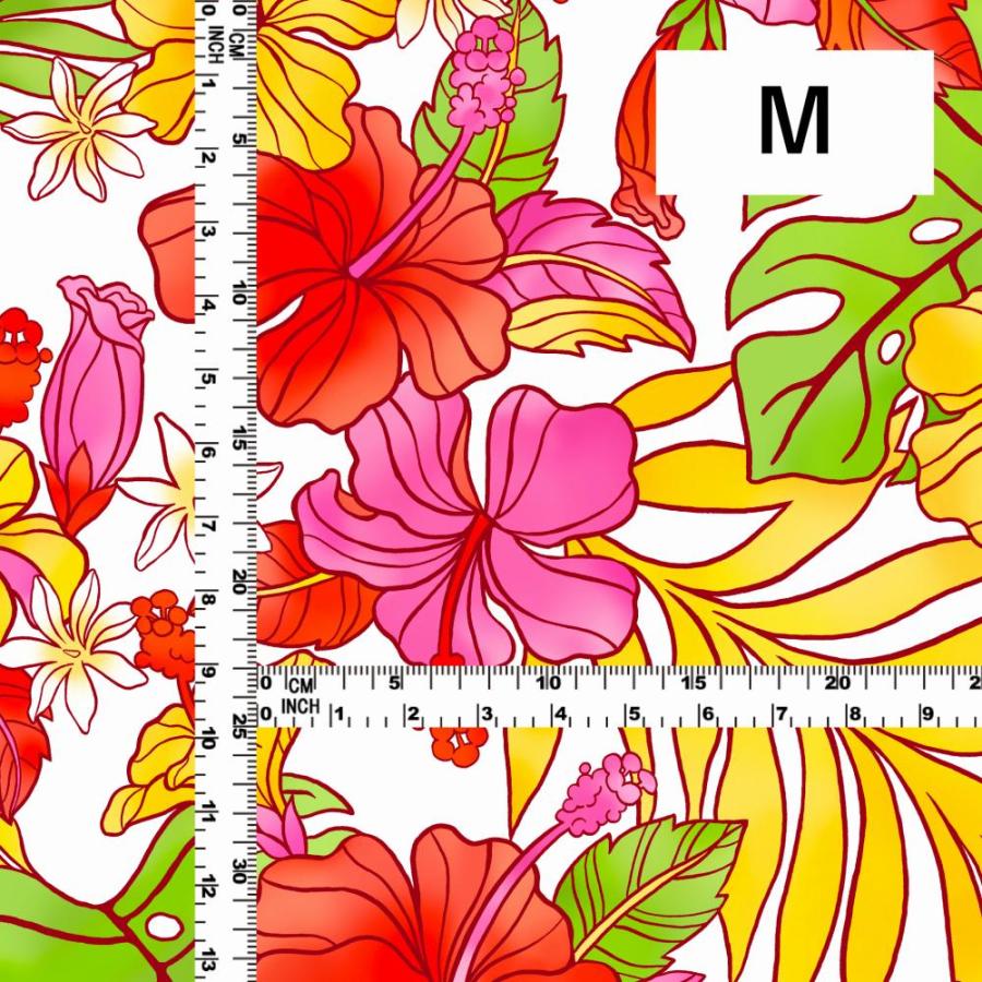 ハワイアン生地 ハイビスカス柄 コシボ・シャンタン・ストレッチベロア選べる生地 ホワイト×レッド KH-636-WHRD 3-5営業日後発送 : emika - 通販 - Yahoo!ショッピング