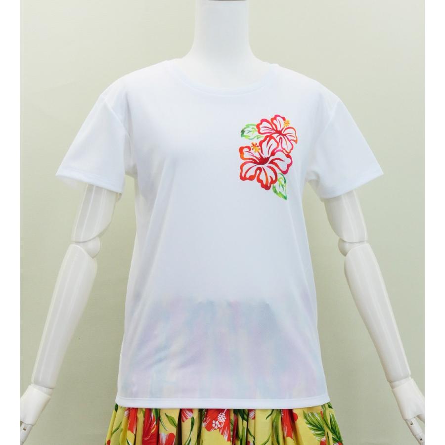 フラダンス ドライTシャツ [M/L] ハイビスカス ホワイト 吸水速乾 UVカット plt001 : emika - 通販 - Yahoo!ショッピング