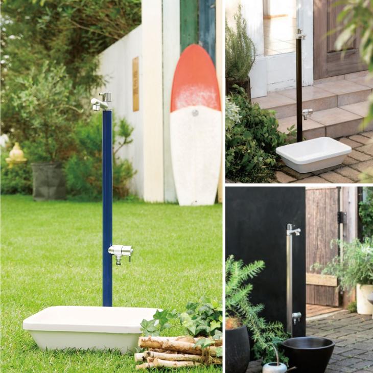 立水栓 水栓柱 不凍 2口 ジラーレW GIRARE 寒冷地仕様 補助蛇口 おしゃれ シンプル カラフル 庭 ガーデン 水回り 洗い場 ペット オンリーワンクラブ TK3-FKW : お庭の ...