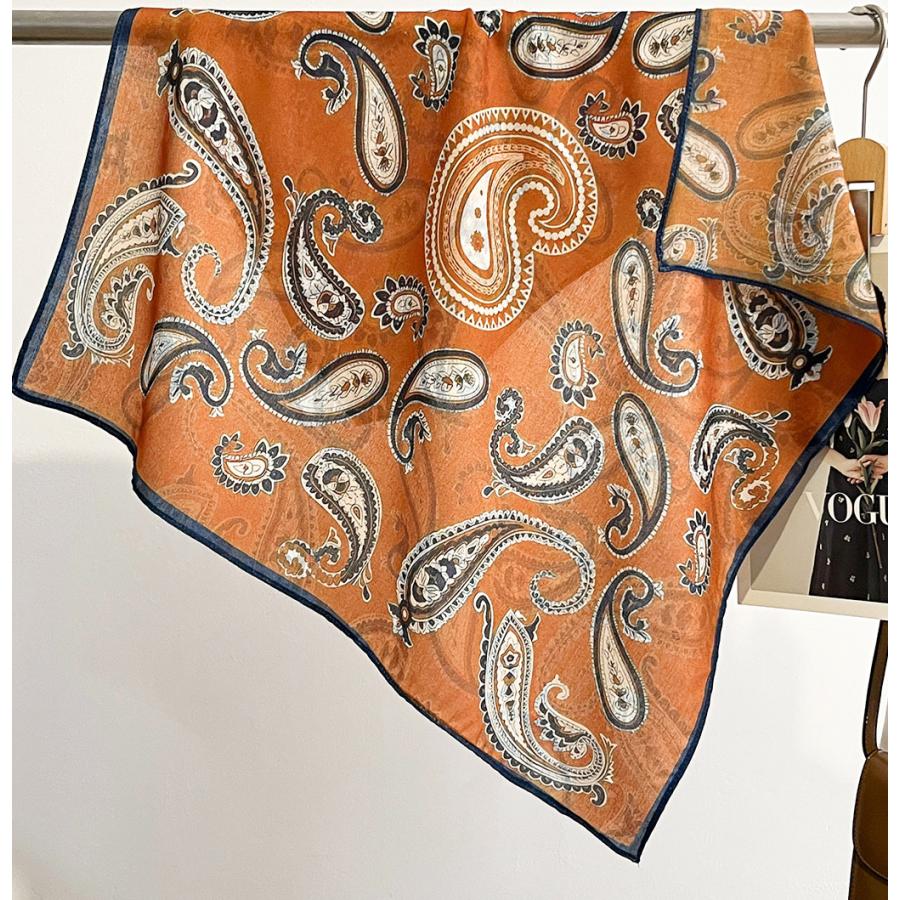 送料無料 【セール】男女兼用 大判正方形 リバーシブル綾織地 ペーズリー柄 スカーフ 05515 : イーエム ストア - 通販 - Yahoo!ショッピング