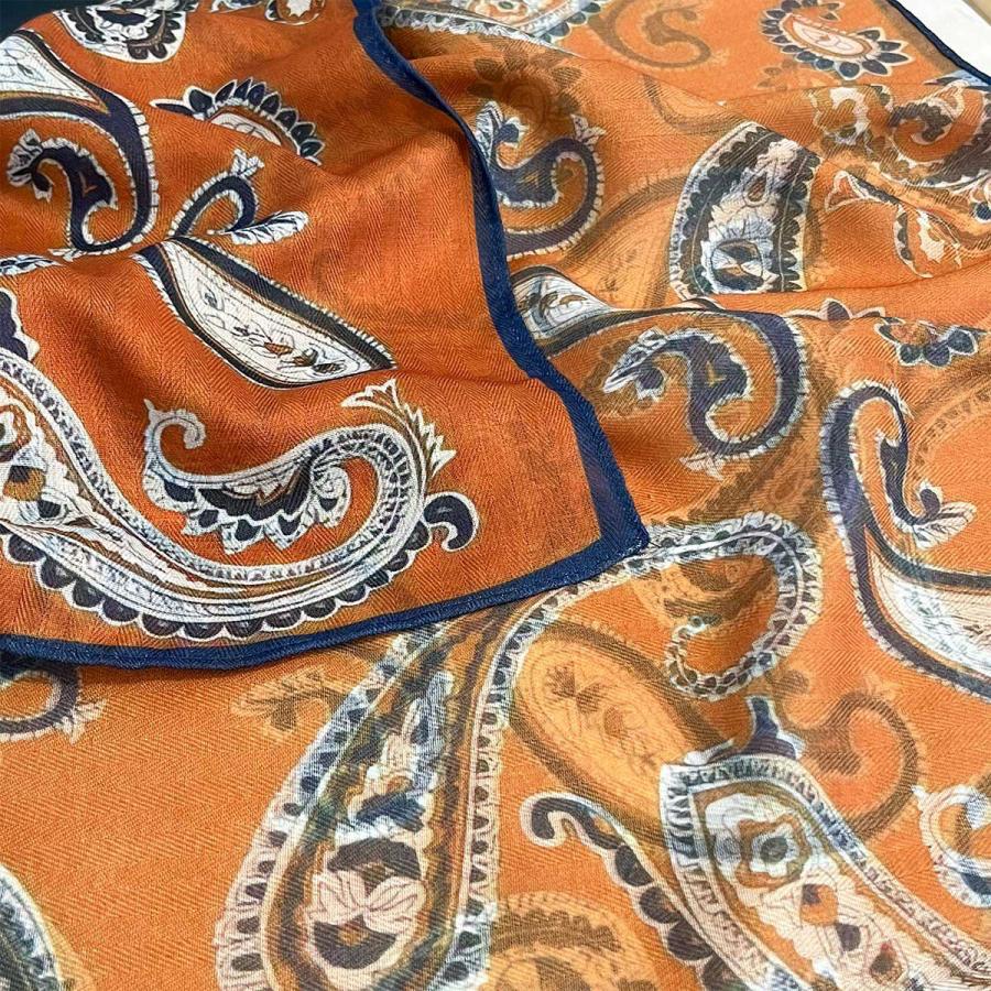 送料無料 【セール】男女兼用 大判正方形 リバーシブル綾織地 ペーズリー柄 スカーフ 05515 : イーエム ストア - 通販 - Yahoo!ショッピング