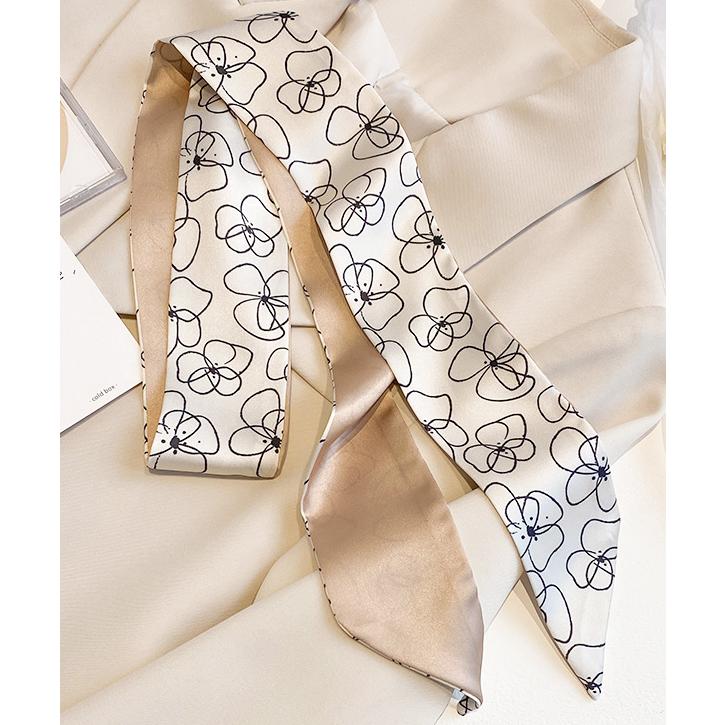 送料無料 男女兼用 フラワー プリント柄入り リバシーブル ロングシンプルスカーフ/ヘアリボン 7884 : イーエム ストア - 通販 - Yahoo!ショッピング