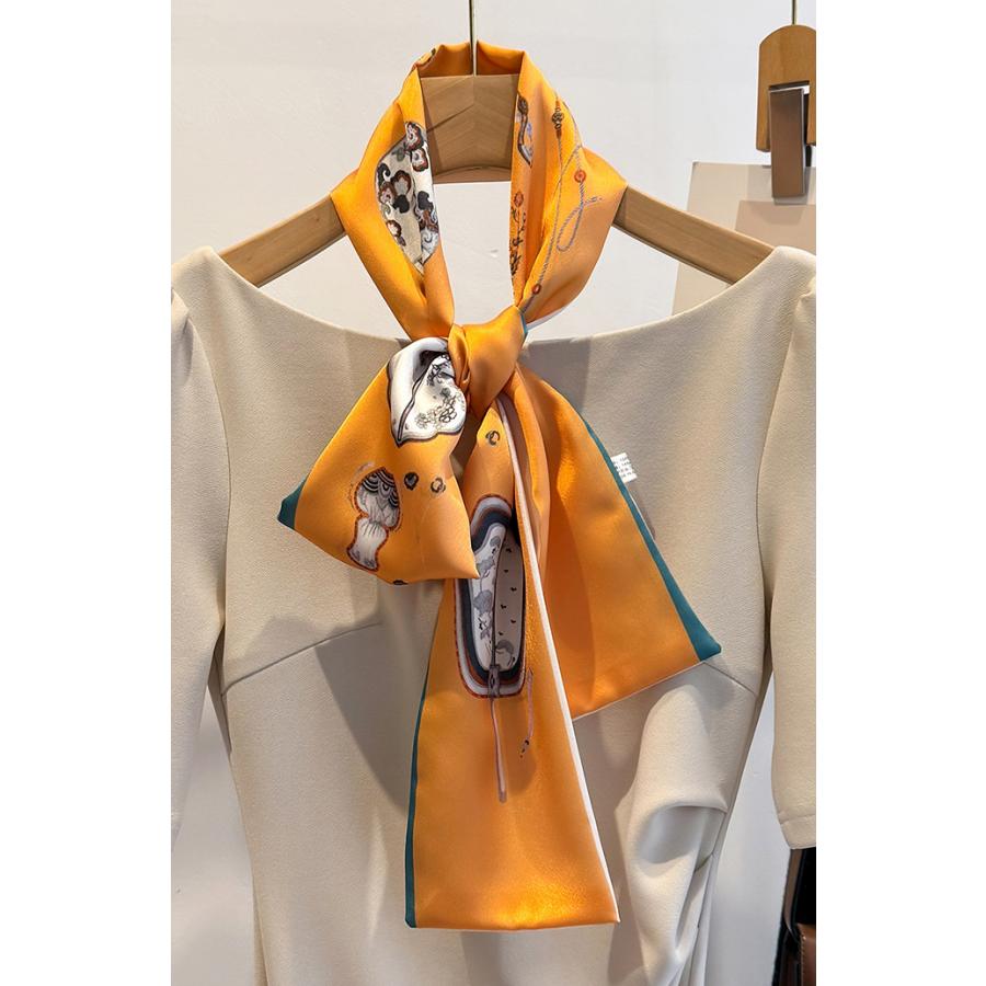 送料無料 男女兼用 リバシーブル プリント柄入り ロングシンプルスカーフ/ヘアリボン 7954 : イーエム ストア - 通販 - Yahoo!ショッピング