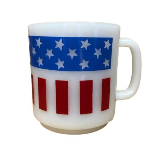 ヴィンテージ グラスベイク スターズ&ストライプス マグ ミルクガラス Glasbake Stars & Stripes[GL-03] : エンプティーズ - 通販 - Yahoo!ショッピング