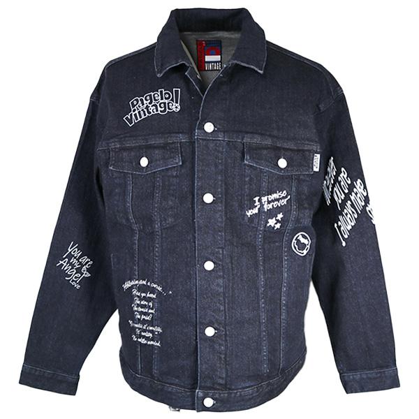 ANGELO ・パジェロ (L) Gジャン デニム ジャケット 50%OFF 23-24新作 秋冬 メンズ ロゴプリント b-35-3102 ...