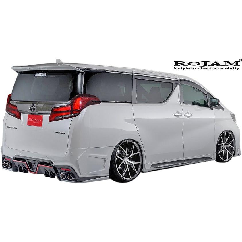 トヨタ 【M's】トヨタ アルファード 30系 後期 (2018/1-) ROJAM IRT GENIK リアバンパースポイラー (LED.Ver) FRP 未塗装 バックフォグ付 ロジャム ...