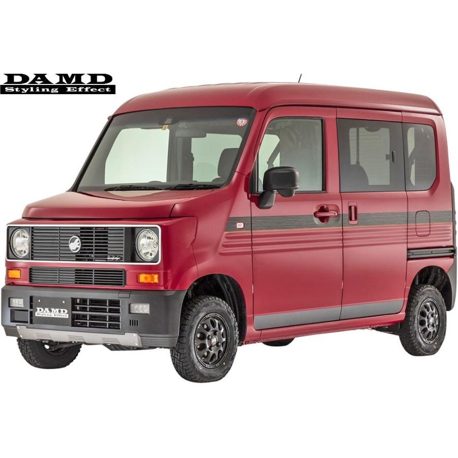 ホンダ 【M's】ホンダ N-VAN (2018.7-) DAMD DENALI リアバンパー (粗目マットブラック) ／／塗装済 ダムド Nバン エヌバン NVAN レトロ カスタム エアロ ...