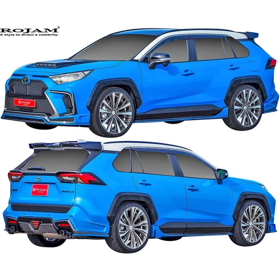 【M's】 トヨタ RAV4 MXAA54 アドベンチャー用 (2019/4-) ROJAM IRT GENIK エアロセット LED.ver 3点 ／／ FRP 未塗装 ロジャム フルエアロ ...