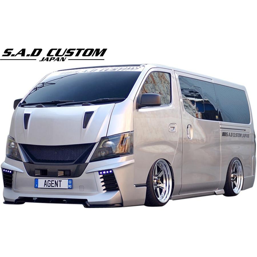 日産 【M's】 NISSAN NV350 キャラバン 2型 ナロー (標準用) S.A.D CUSTOM JAPAN AGENT リアバンパー (カーボンマフラーカッター付) FRP ...