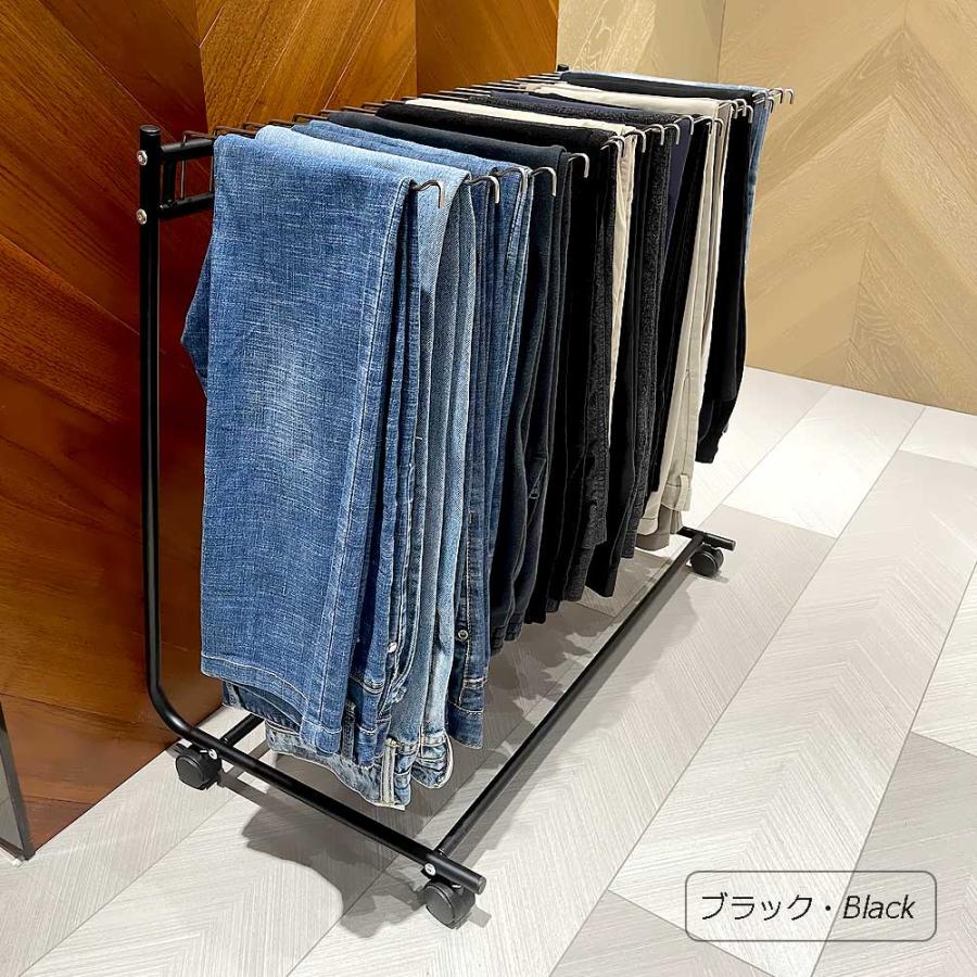 スラックスハンガー 20本掛け ズボンハンガー スイング式 収納 キャスター付き 幅72cm 奥行44cm 高さ72cm ホワイト ブラック :kj01:enblissヤフーショッピング店 ...