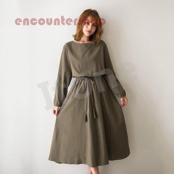 春コーデ ワンピース マキシ Aライン 体型カバー ゆる 秋 春 ロング丈 レディース 無地 ゆるシルエット おしゃれ カジュアル 秋冬 流行り 使いやすい 服 ワンピース マキシ Aライン 体型カバー ゆる 秋 春 ワンピ ロング丈