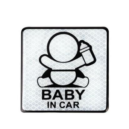 新品！Baby in car ステッカー10CM*10CMサイズ（反射功能付き）ホワイト、ブルー、レッド、イエロー4色選択可能 車外シール 1 ...