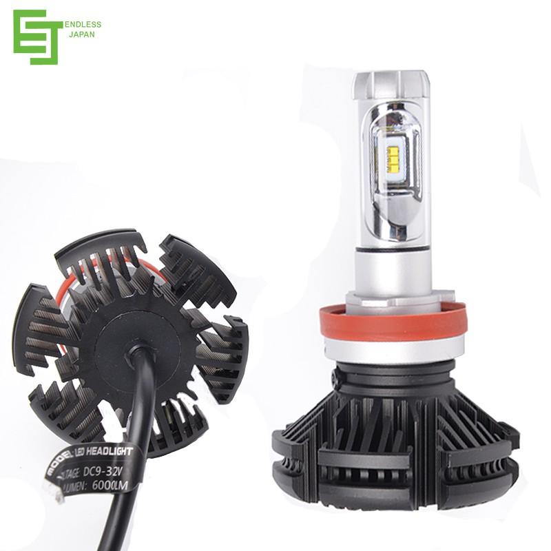 LEDヘッドライト 2個入り 6000LM H4 HI/LO H7 H8 H9 H10 H11 H16 HB3 HB4 HIR2 LEDチップ バイク 車 対応 12V 24V 一年間保証 ...