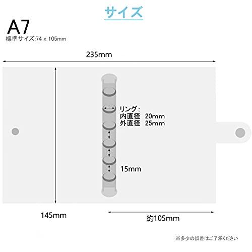 6穴 A7 システム手帳 バインダー a7 透明 ボダン付き 手帳カバー a7 システム手帳カバー ノート 可愛い 定規付き 日記カバー メモ :EHSV3aj44194f5a6ea64a ...