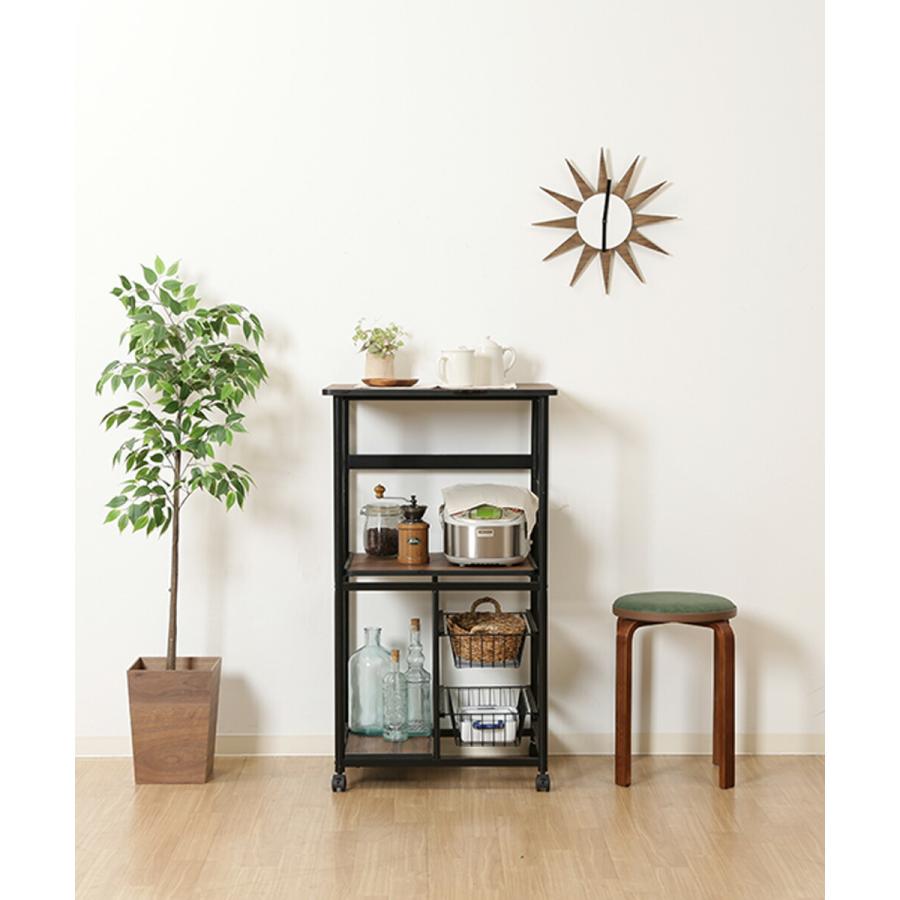 キッチンワゴン レンジワゴン木製 スチール ブラック 不二貿易 FBC-9812 BK/BR | ワゴン 3段 レンジラック トースター キッチンラック キッチンストッ :BF-058 ...