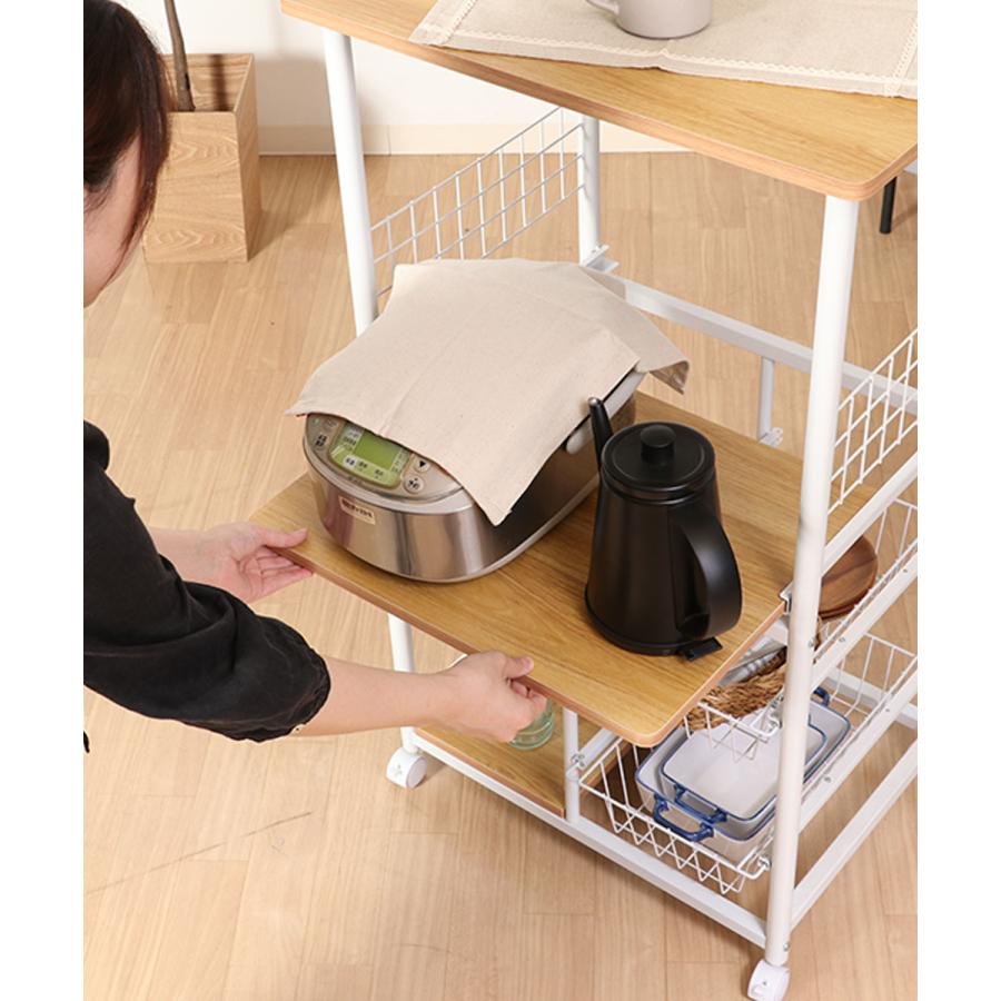 キッチンワゴン レンジワゴン木製 スチール ホワイト 不二貿易 FBC-9812 WH/NA | ワゴン 3段 レンジラック トースター キッチンラック キッチンストッ : ENICY ...