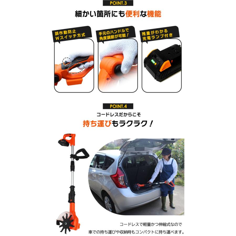 当店限定 耐切創手袋付 YARDFORCE ヤードフォース 24Vコードレス 除草耕運機 草刈機 草刈 芝刈り ガーデニング 園芸 コードレス ...