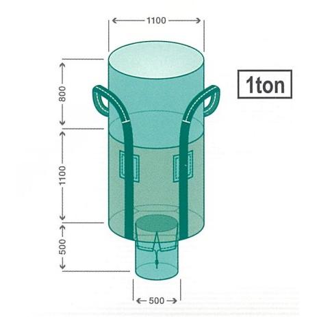 フレコンバック1T【丸型 排出口付】10枚 φ1100×H1100 紫外線劣化防止材入NT-005 : 遠信業務資材苑 - 通販 - Yahoo!ショッピング