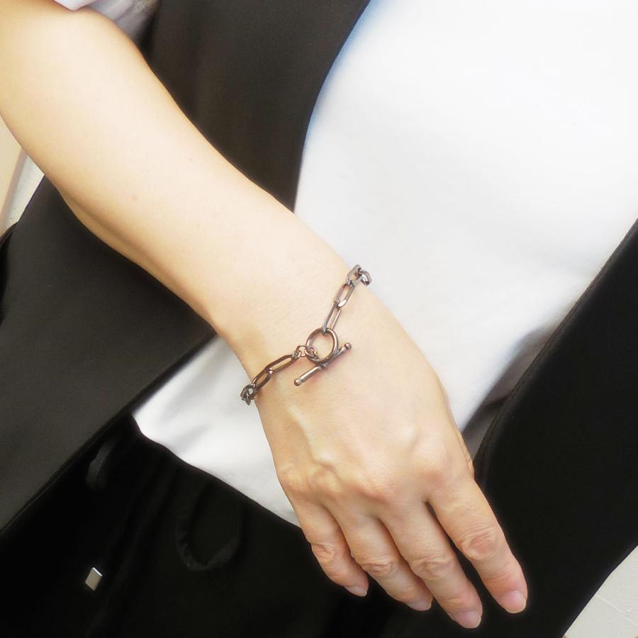 entiere アンティエーレ ブレスレット マンテル トグルクラスプ Tバー クリップチェーン 19cm シルバー925 ルテニウムメッキ レディース メンズ : entiere - 通販 ...