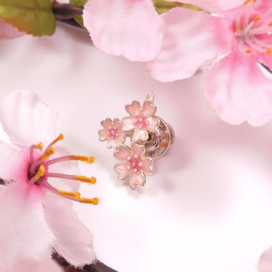 ピンブローチ ラペルピン シルバー925 桜 満開 イタリア製 ピンブローチ ラペルピン シルバー925 桜 満開 イタリア製
