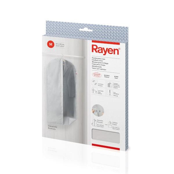 洋服カバー 衣類カバー クロージングカバー M ホワイト クリア Rayen レイエン マチ付き 半透明 衣類が見える 衣類ケア 服 通気性 ...