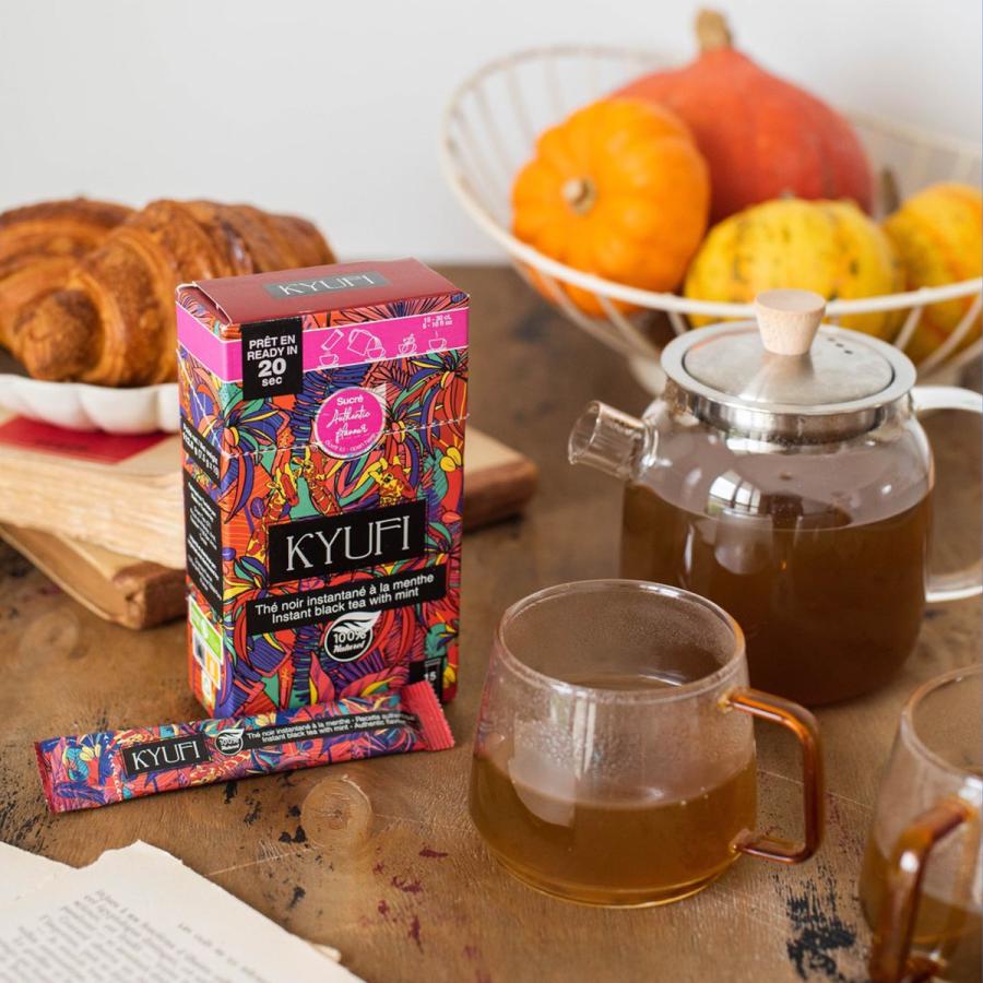 KYUFI インスタントミントティー 15本入 〈グリーン / ブラック〉微糖・無糖 : entre square ヤフー店 - 通販 ...