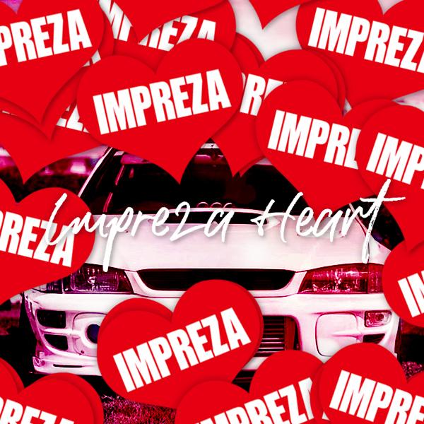 IMPREZA HEART RED STICKER - インプレッサ ハート レッド ス テッカー / SUBARU スバル JDM カスタム ...