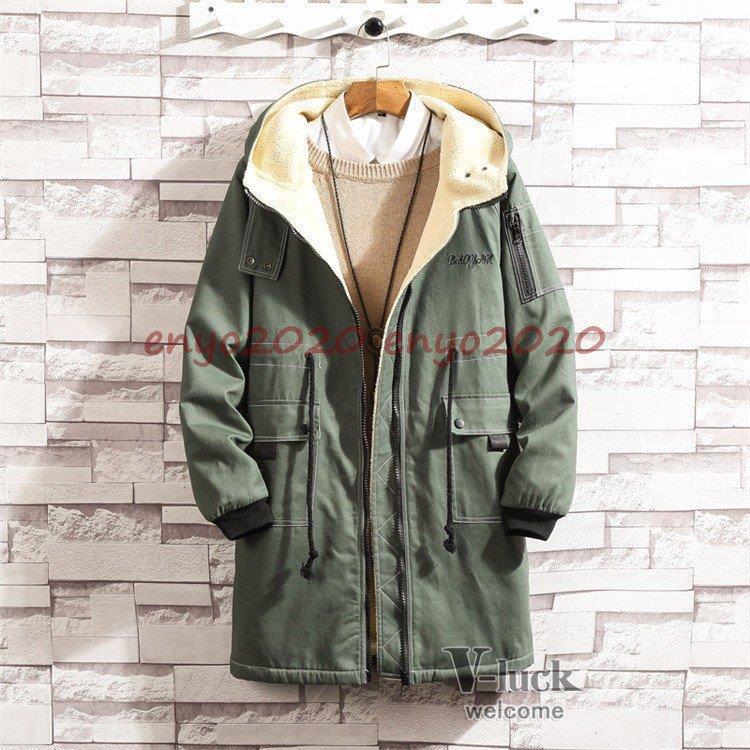 ボアブルゾン モッズコート メンズ 裏起毛 秋冬 ロングコート