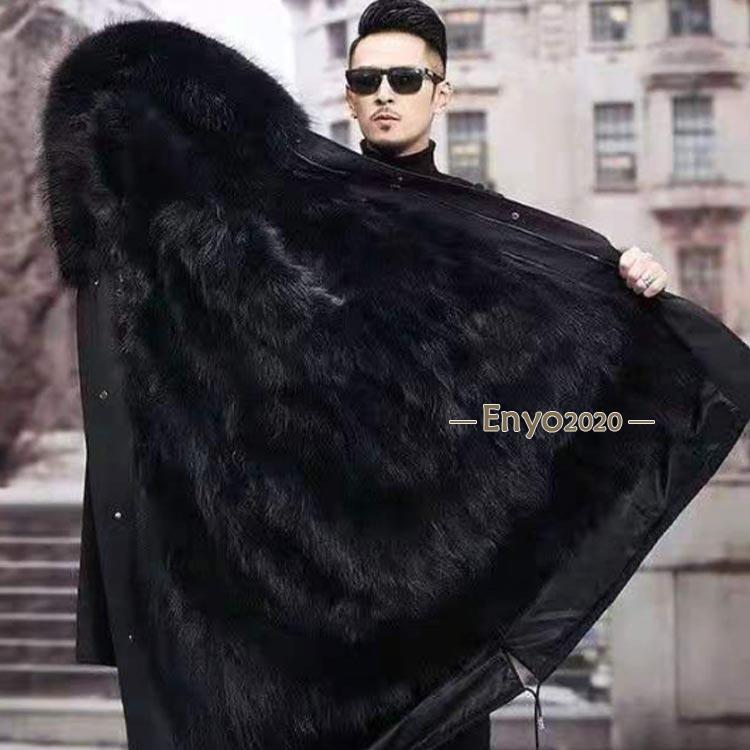 厚手 ロング モッズコート 冬 裏起毛 ファーライナー付き 大きいサイズ