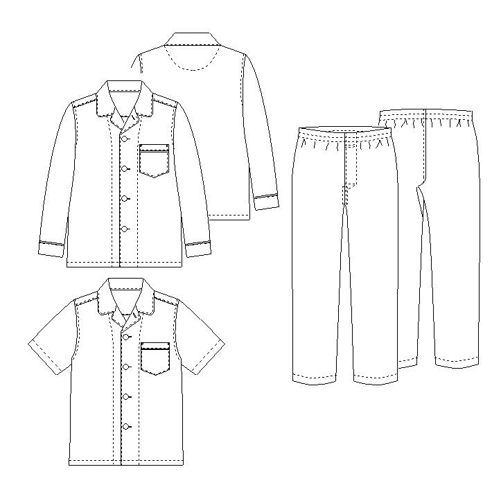 型紙 パターン メンズ 4L5Lサイズ パジャマ型紙 テキスト付き : eパターン コレクション ヤフー店 - 通販 - Yahoo!ショッピング