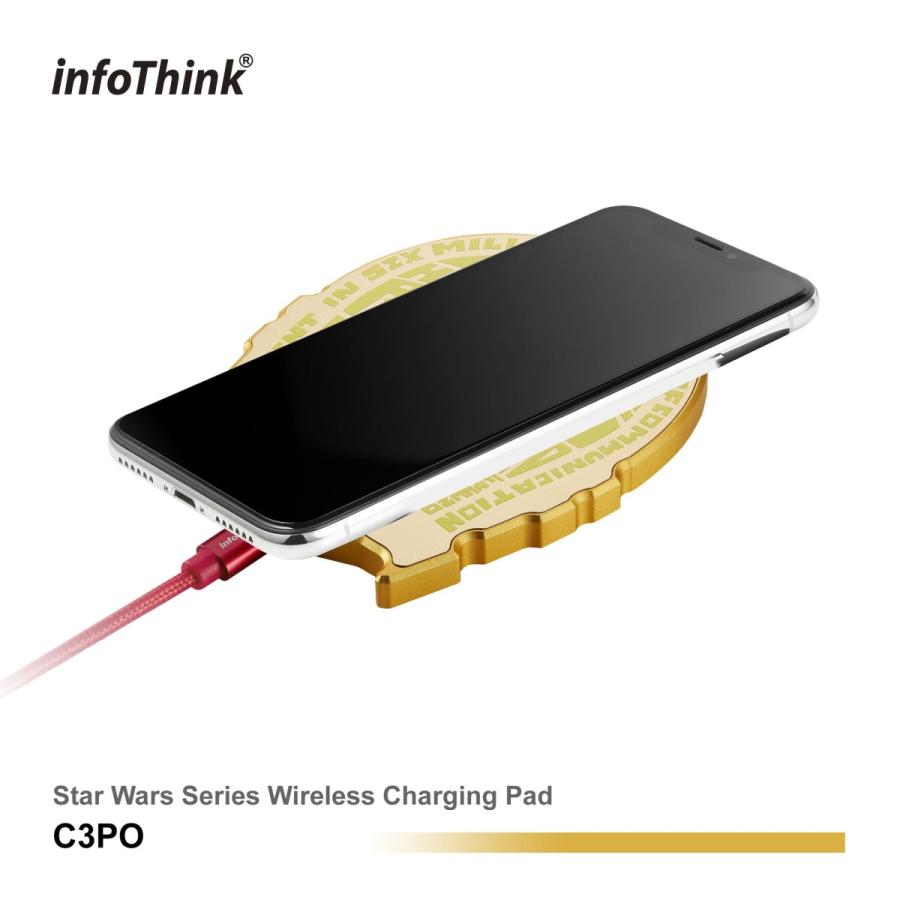 InfoThink ワイヤレス 無線 充電器 Wireless Charging Pad Qi ルーカスフィルム Lucasfilm スターウォーズ Star Wars C3PO iWCQ ...