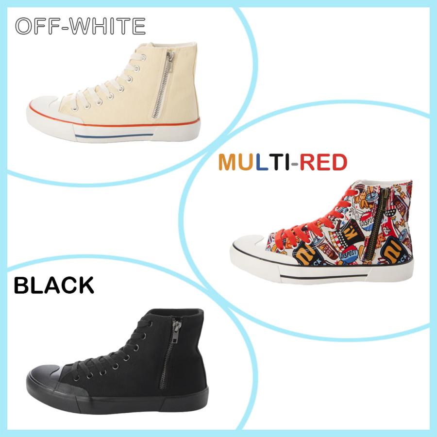 男女兼用 バスケットシューズ ハイカット スニーカー キャンバスシューズ 脱着簡単 サイドジッパー カップインソール レディース メンズ aw ...