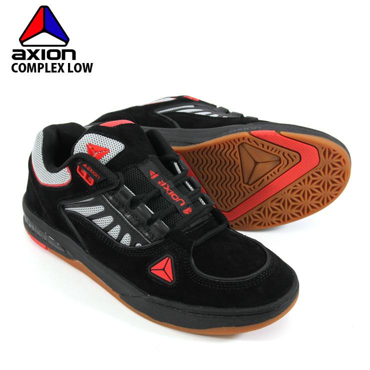 アクション スニーカー AXION FOOTWEAR COMPLEX LOW BK/GRY/RED スケートシューズ スケシュー 靴 ...