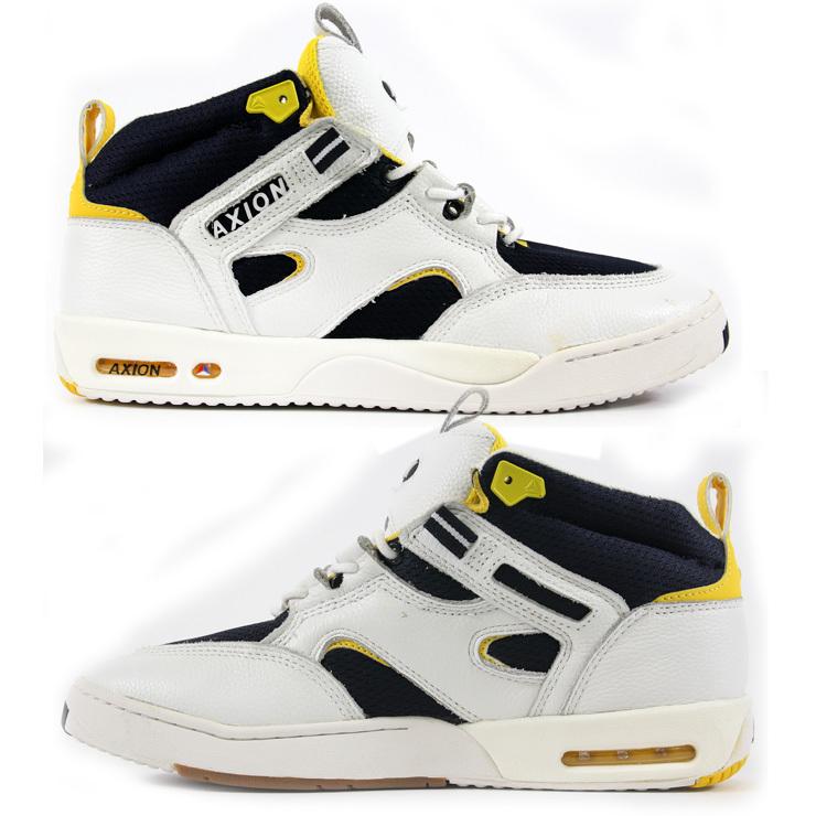 アクション スニーカー AXION FOOTWEAR GENESIS MID WHT/NVY/YEL スケートシューズ スケシュー 靴 ...